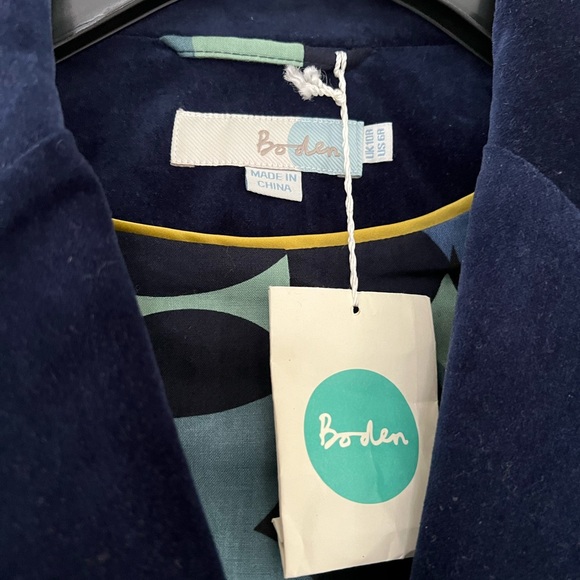 Boden | Jackets & Coats | Boden New Navy Velvet Blazer 6r | Poshmark